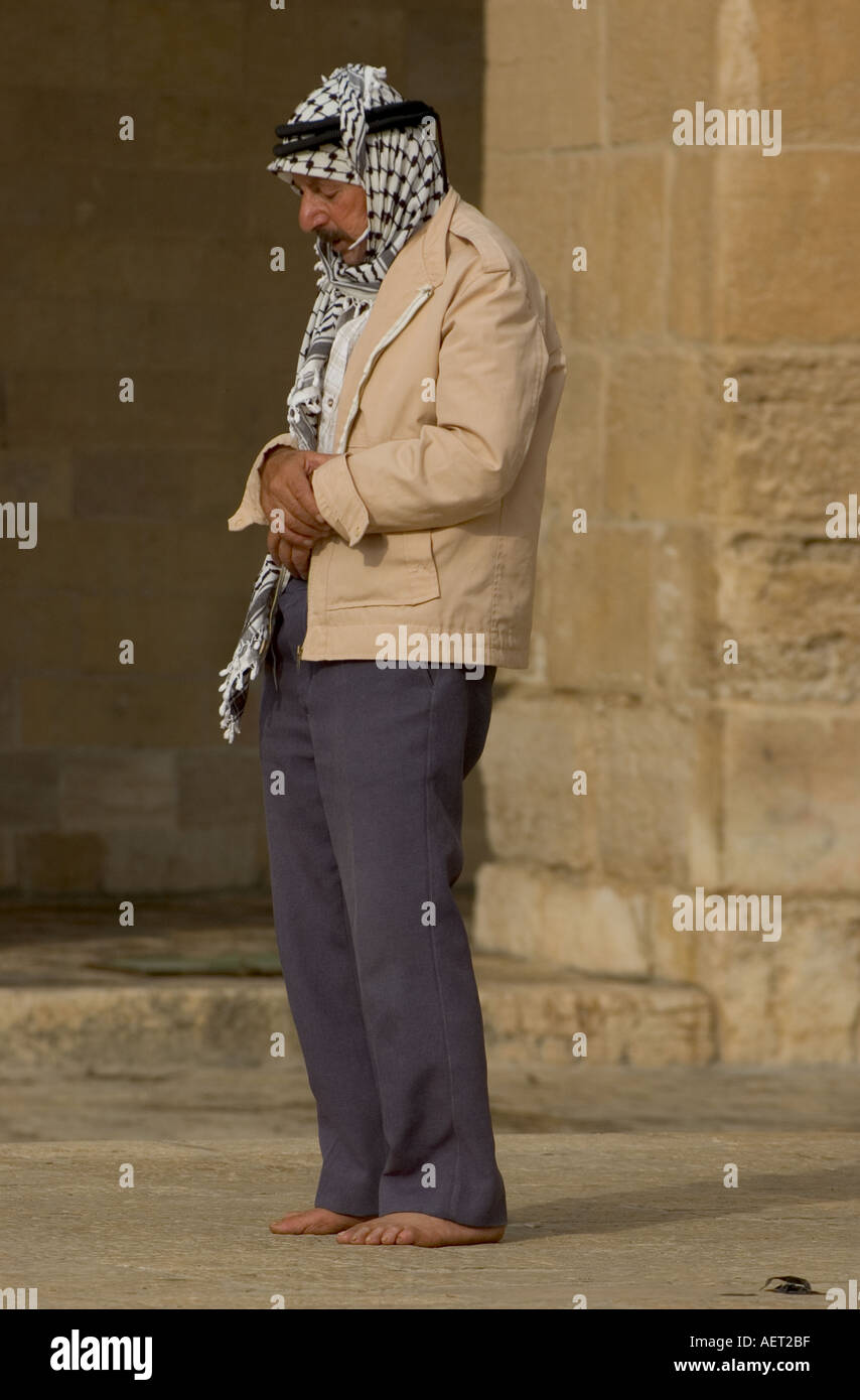 Israel Jerusalem Old City Esplanade of the Mosques muslem man standing ...