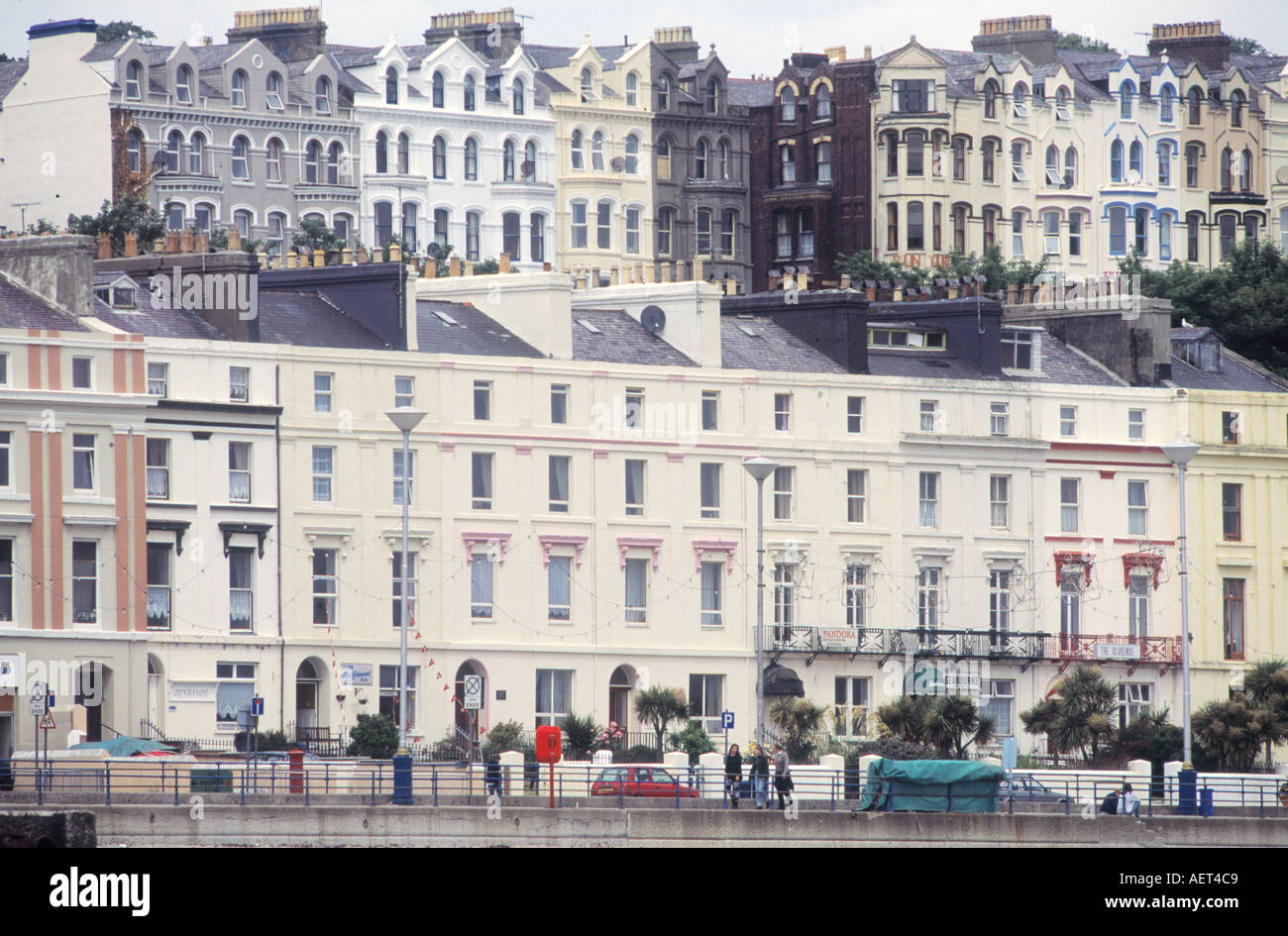 rows of victoria houses on the old victorian promenade in Douglas the ...
