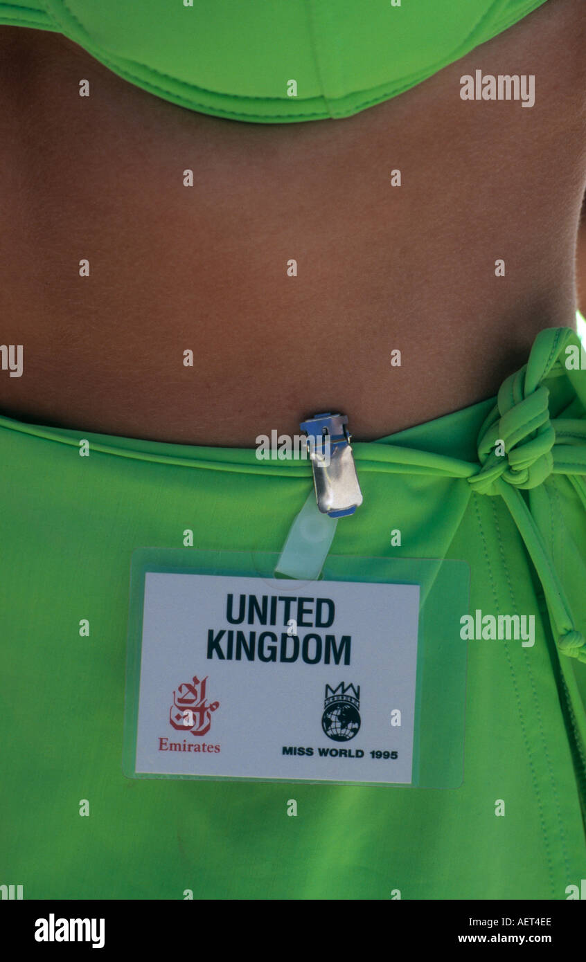 Miss united kingdom badge at the Miss World beauty contest pageant held ...
