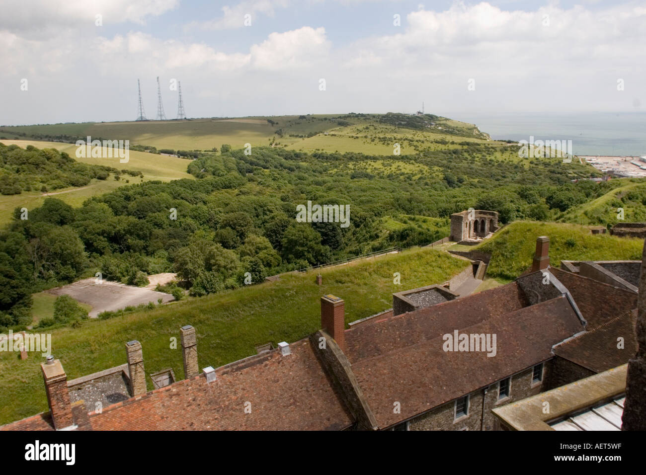 View from the keep roof Historic Dover Castle Kent England GB Stock ...