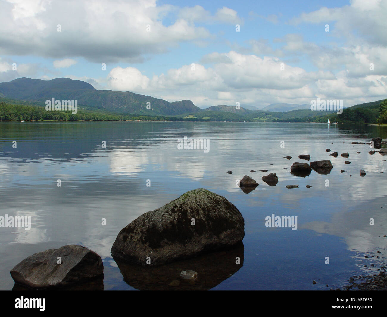 Coniston water Lake Coniston in Lake District Cumbria UK Still water in ...