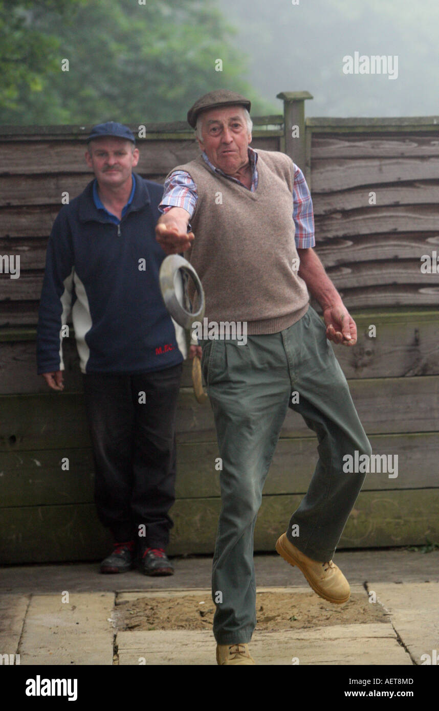 Quoits match at Danby Village North Yorkshire Moors England Stock Photo ...