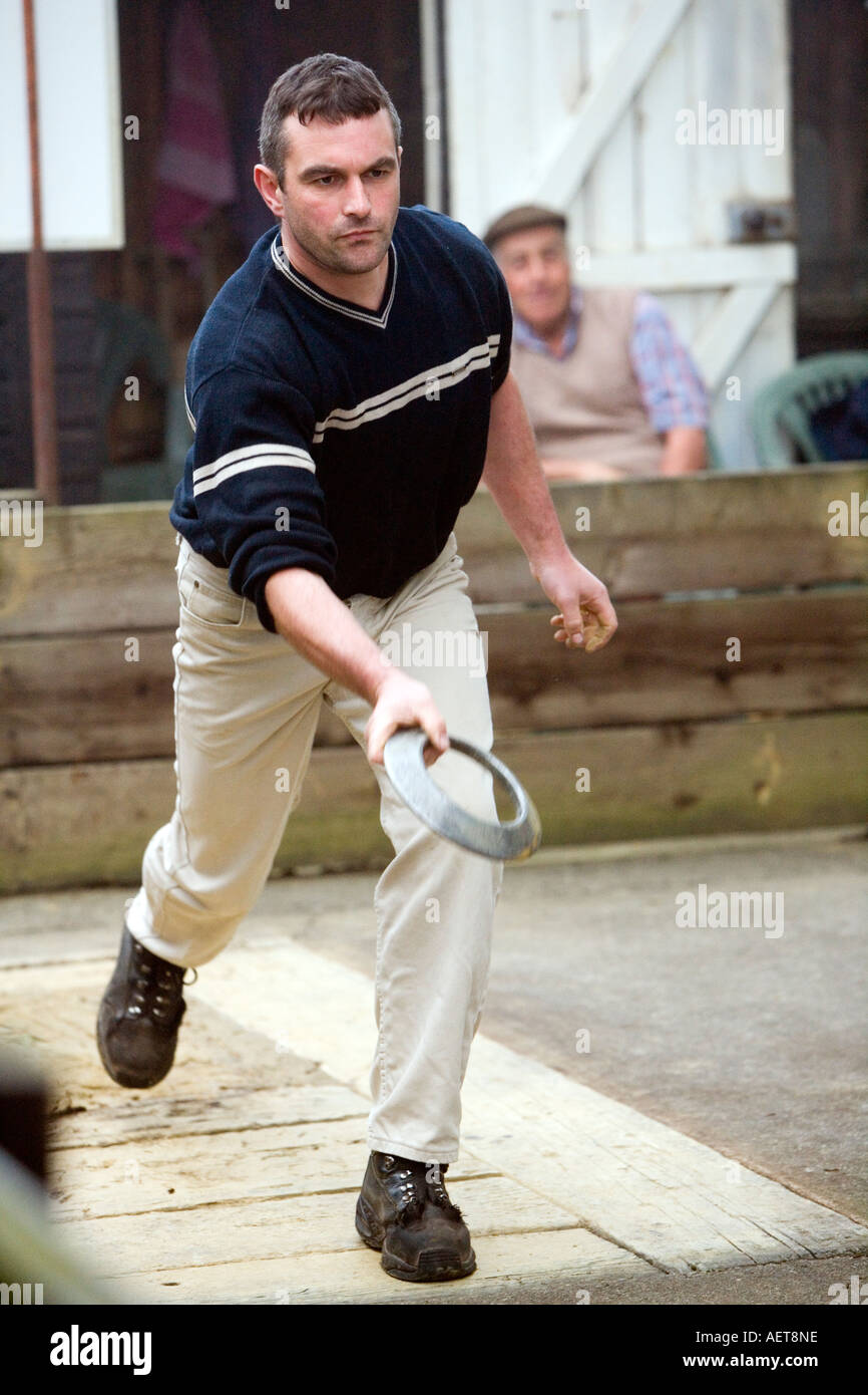 Quoits match at Danby Village North Yorkshire Moors England Stock Photo ...