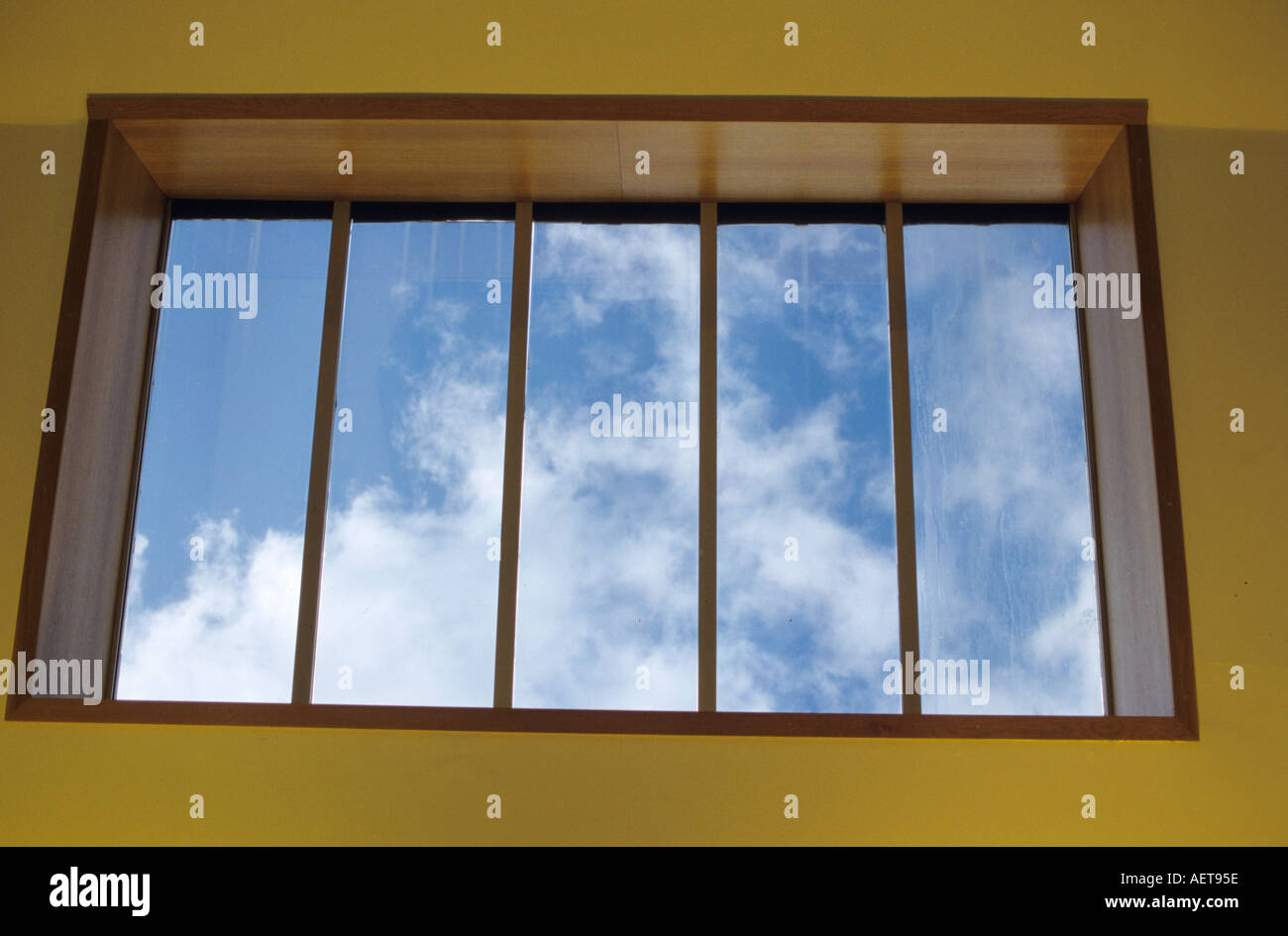 Blue Sky and White Clouds seen through a Barred Window Stock Photo - Alamy