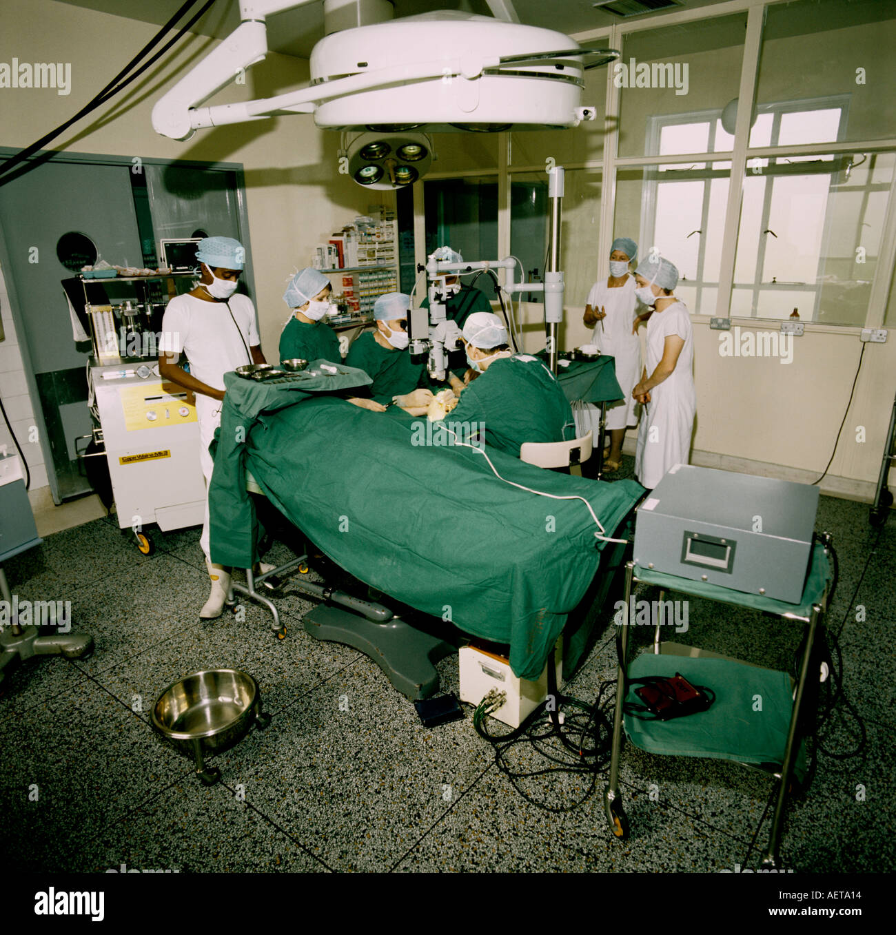 Surgical Operation under way in a Hospital Operating Theatre Stock ...