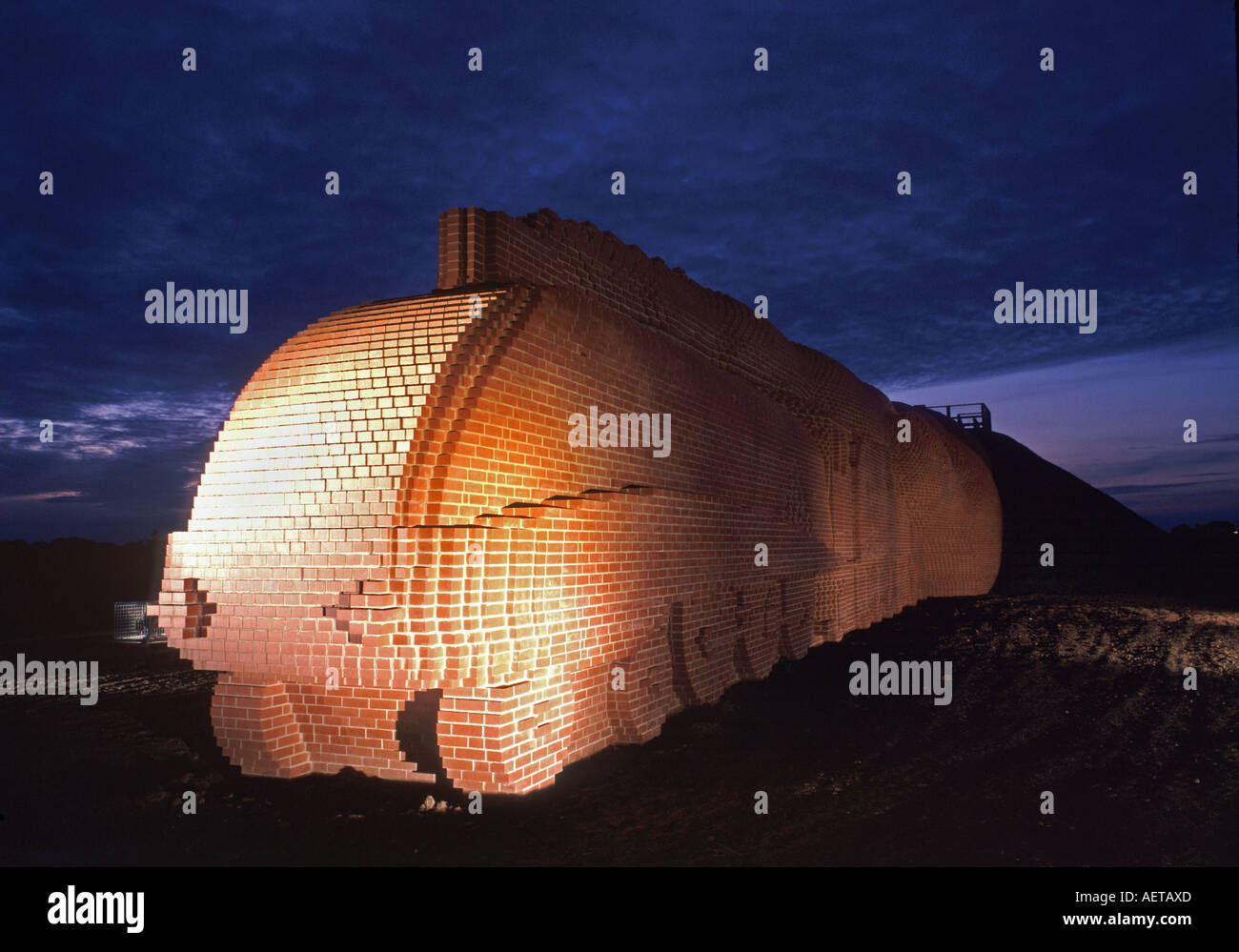 Brick Train Darlington a sculpture by David Mach Stock Photo - Alamy