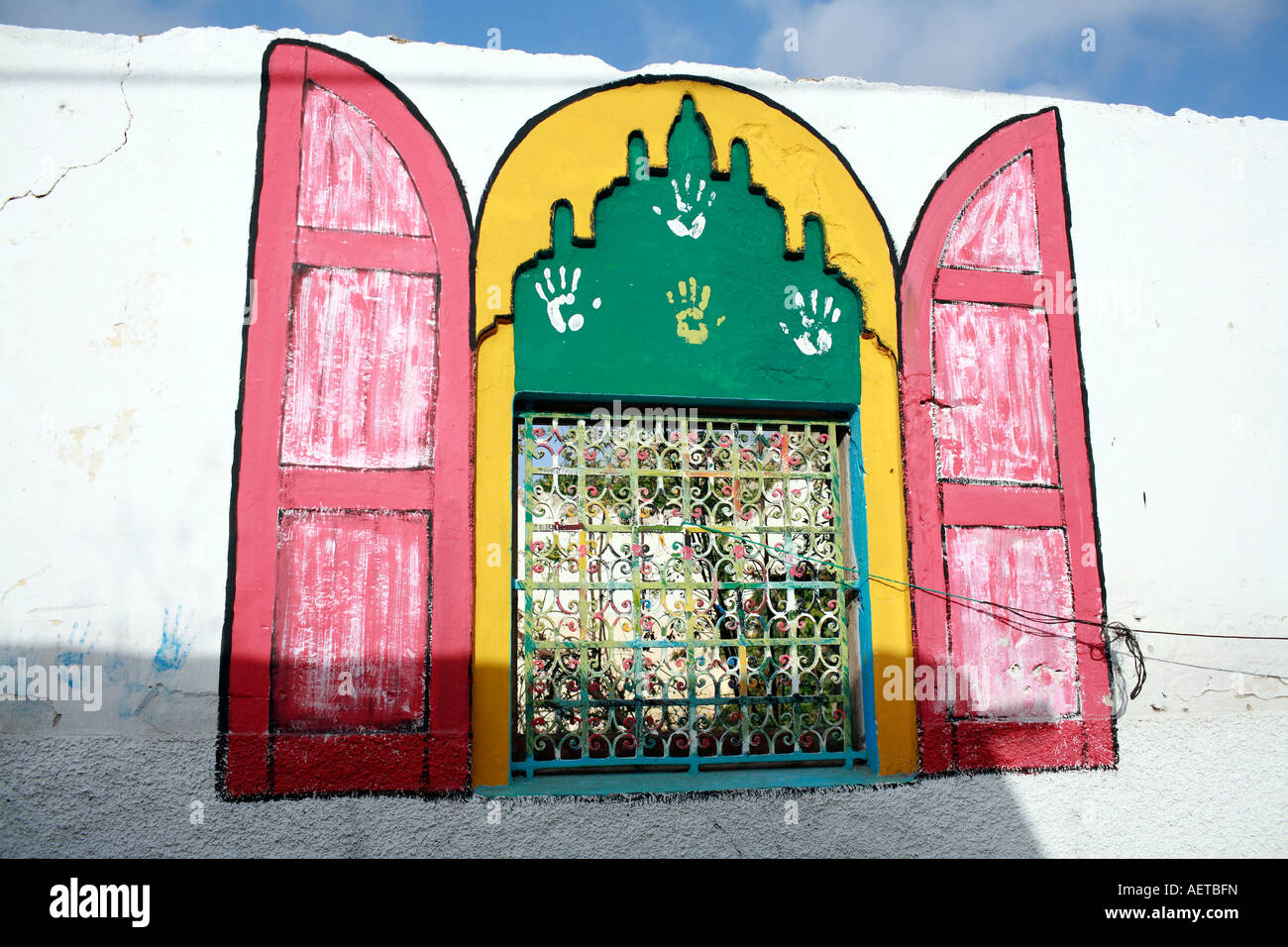 Colourful building in the medina of Azemmour in Morocco near to El ...