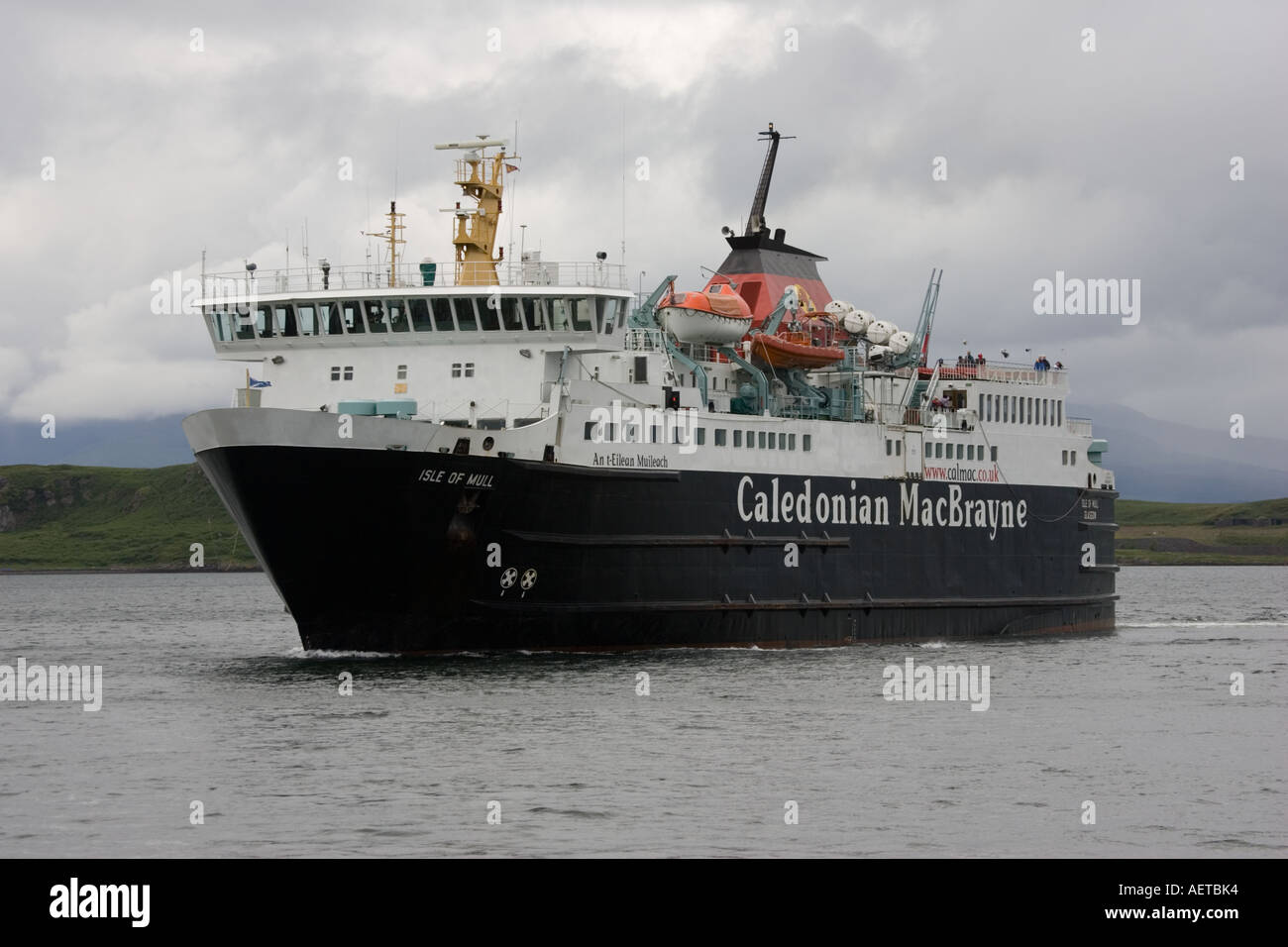 Caledonian MacBrayne Isle of Mull ferry arriving from Iona Scotland UK ...
