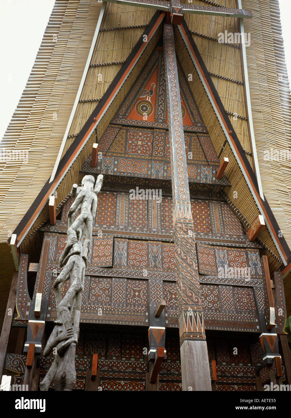Indonesia Bali Taman Burung Bali Bird Park detail of Toraja style house ...