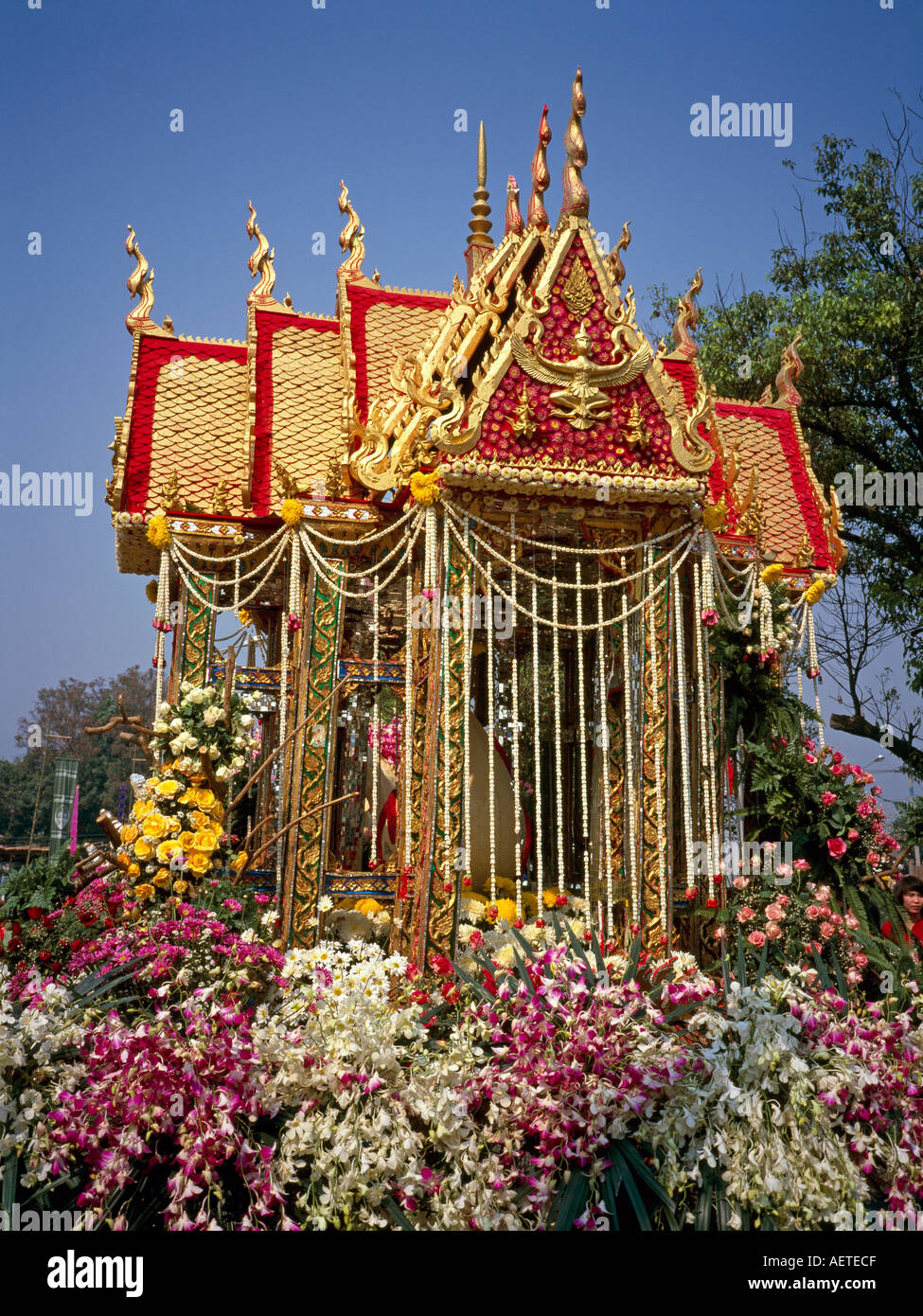 Thailand Chiang Mai flower festival floral temple float Stock Photo - Alamy