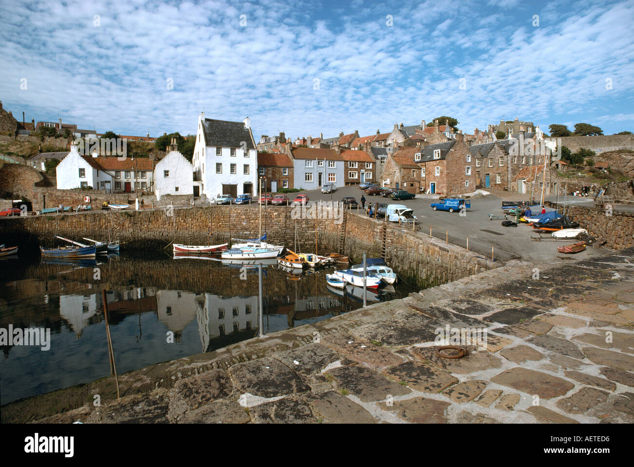 HARBOR AT THE HISTORIC FISHING VILLAGE OF CRAIL SCOTLAND Stock Photo ...