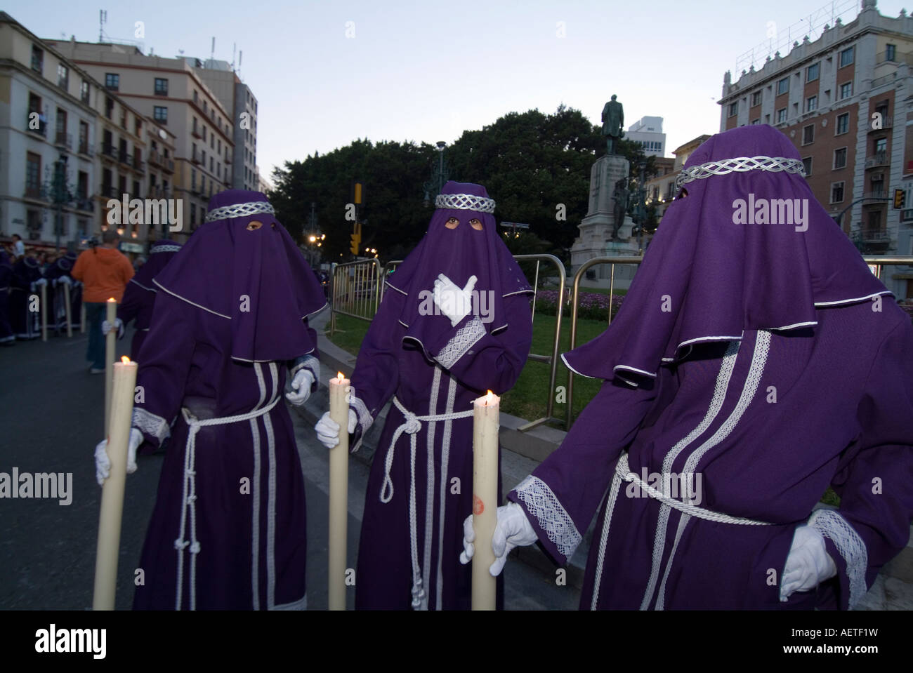 Penitents, Nazarenos during Holy Week (Semana Santa) processions in ...