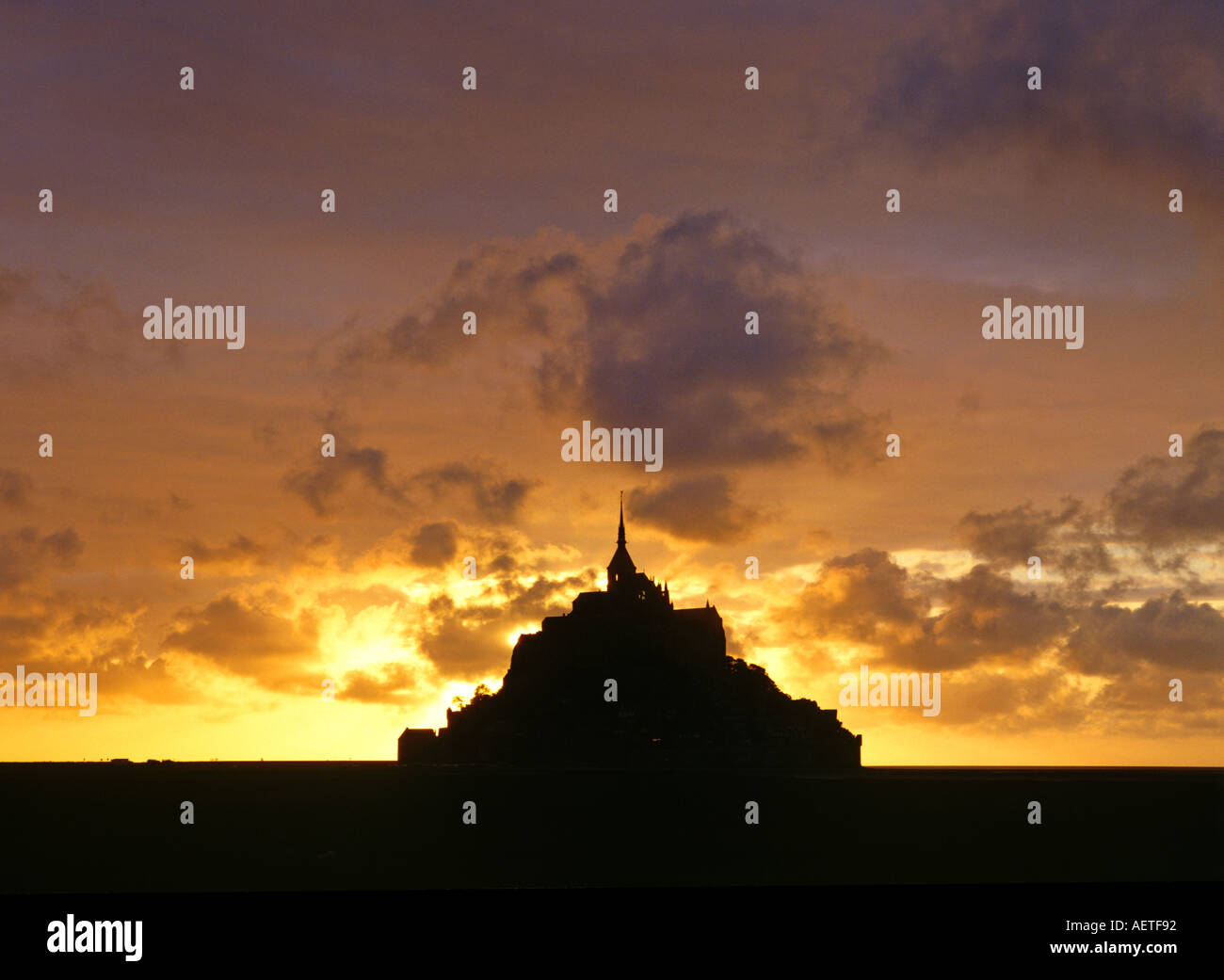 Le Mont Saint-Michel at sunset Normandy France Stock Photo - Alamy