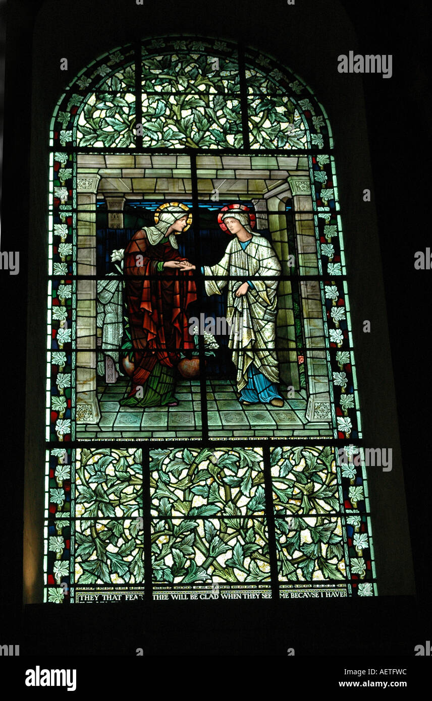 Stained Glass Window in Winchester Cathedral Stock Photo - Alamy