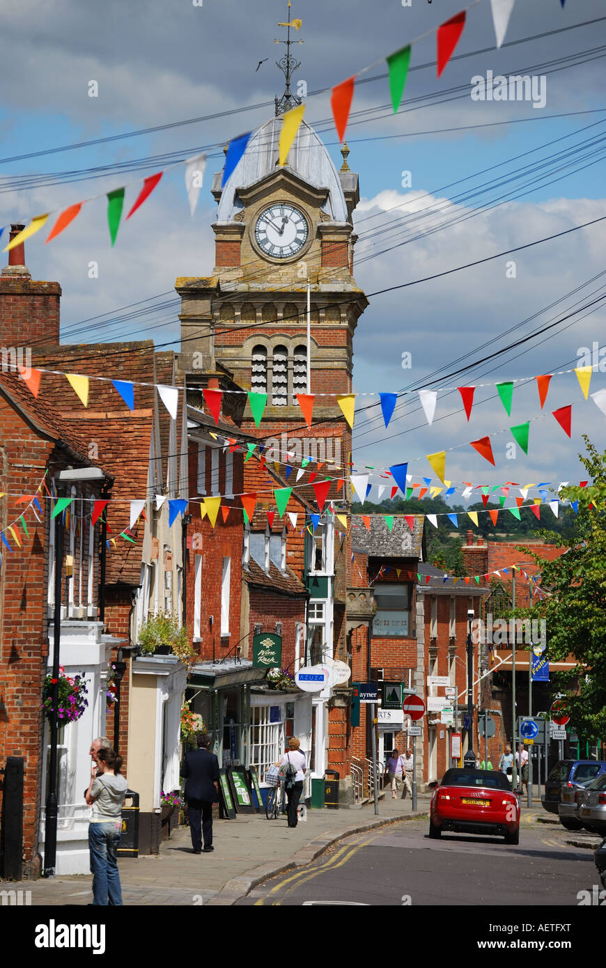 Clock Tower of the Town Hall, High Street, Hungerford, Berkshire ...