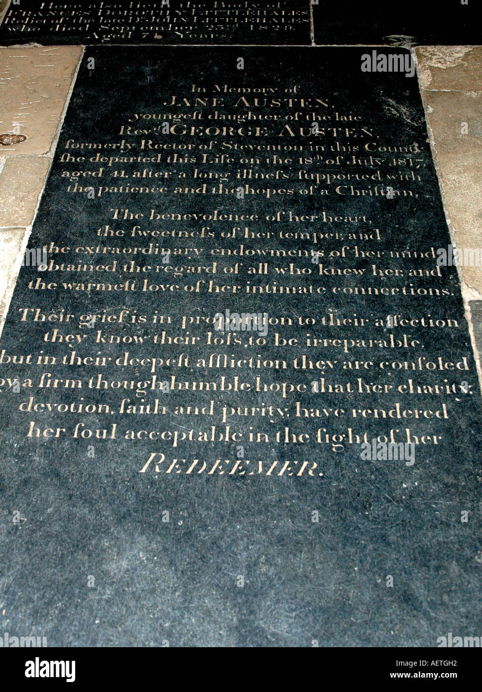 Jane austen grave hi-res stock photography and images - Alamy