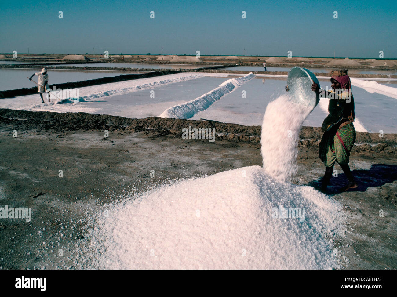 Salt pans Kutch district Gujarat India Asia Stock Photo - Alamy