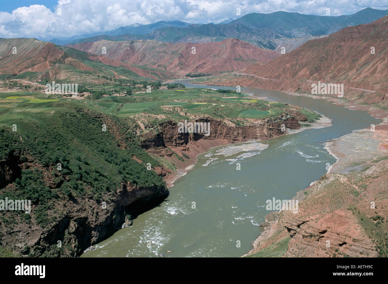 Yellow River Lajia Qinghai Province China Asia Stock Photo - Alamy
