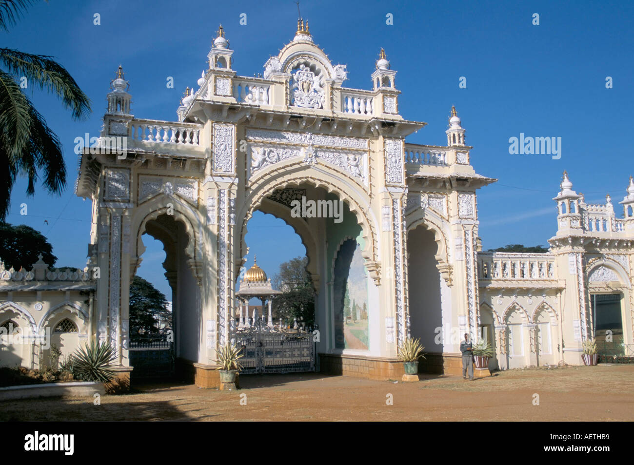 The gate to the palace at Mysore Karnataka India Asia Stock Photo - Alamy