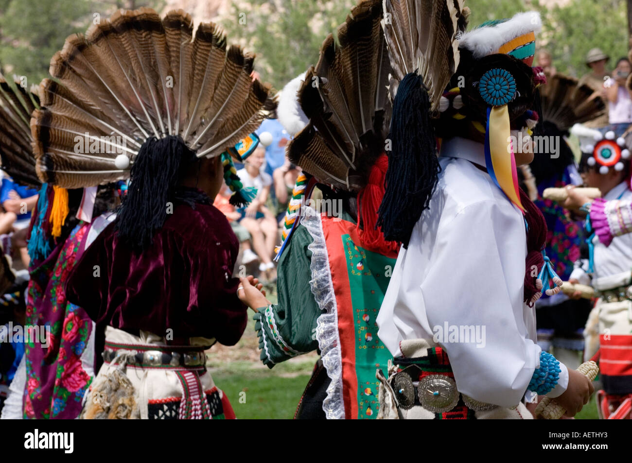 Zuni Pueblo Dancers preforming traditional dances at Bandelier National ...