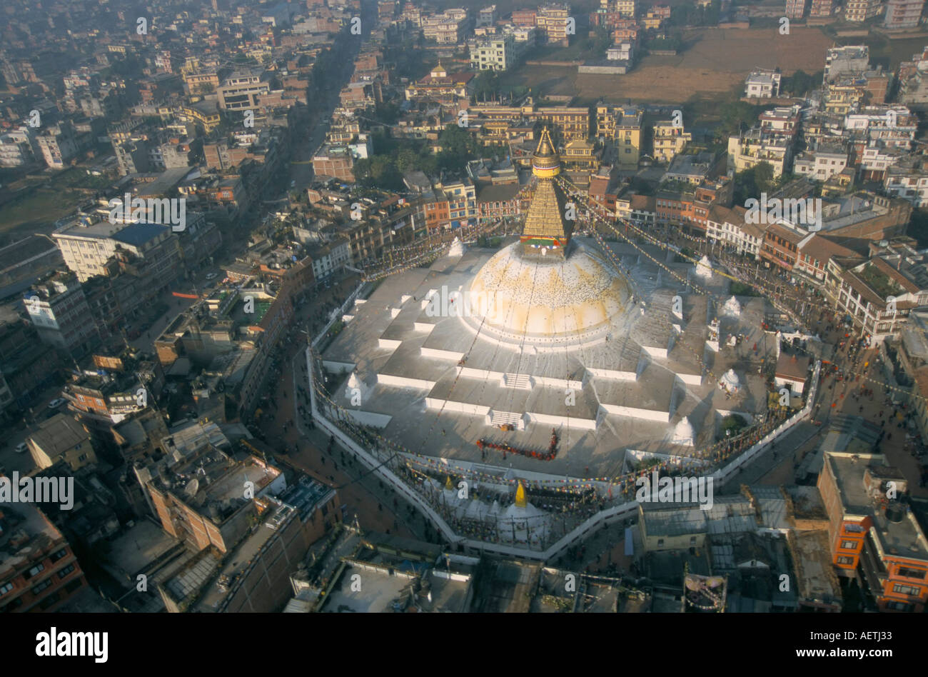 Aerial view of Boudhanath stupa Kathmandu Nepal Asia Stock Photo - Alamy