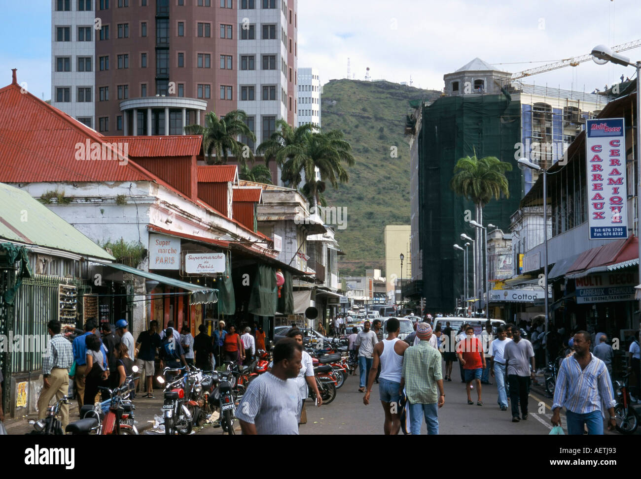 Street scene Farquhar Street Port Louis Mauritius Indian Ocean Africa ...