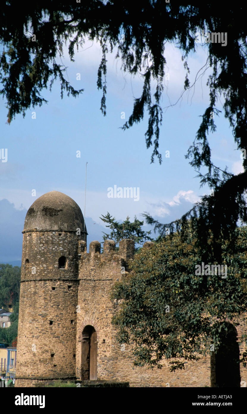 Compound walls Royal Enclosure 17th century castle Gondar Ethiopia ...