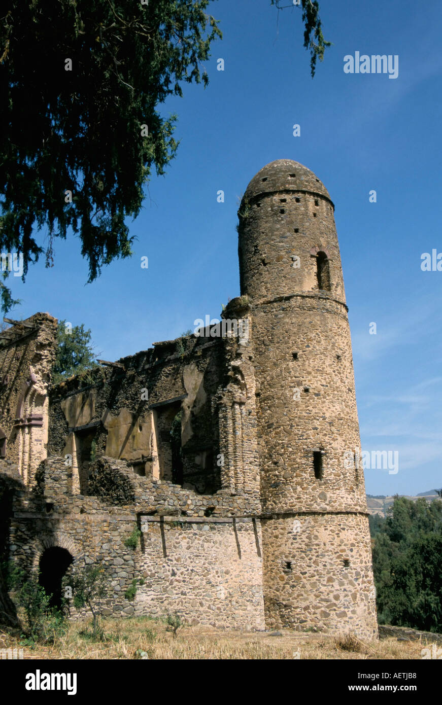 Fortified wall of compound Kuskuam Kusquam church Gondar Ethiopia ...