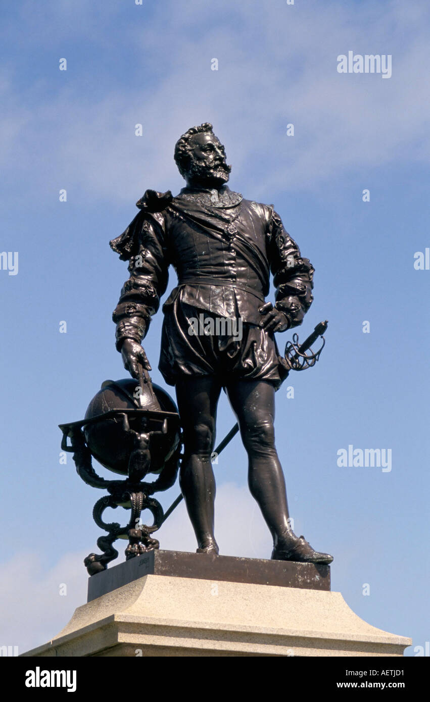Statue of Sir Francis Drake Plymouth Devon England United Kingdom ...
