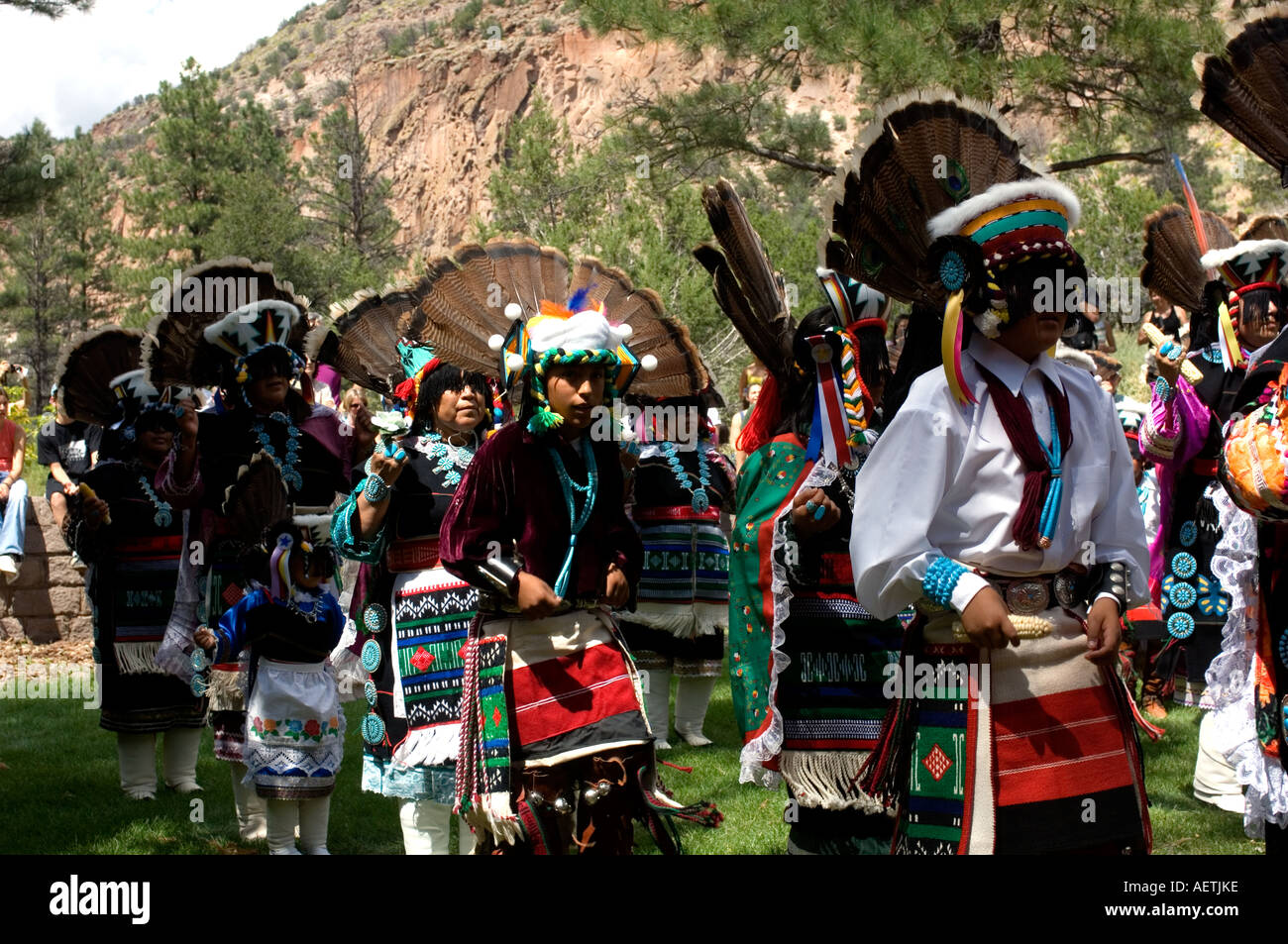 Zuni Pueblo Dancers preforming traditional dances at Bandelier National ...