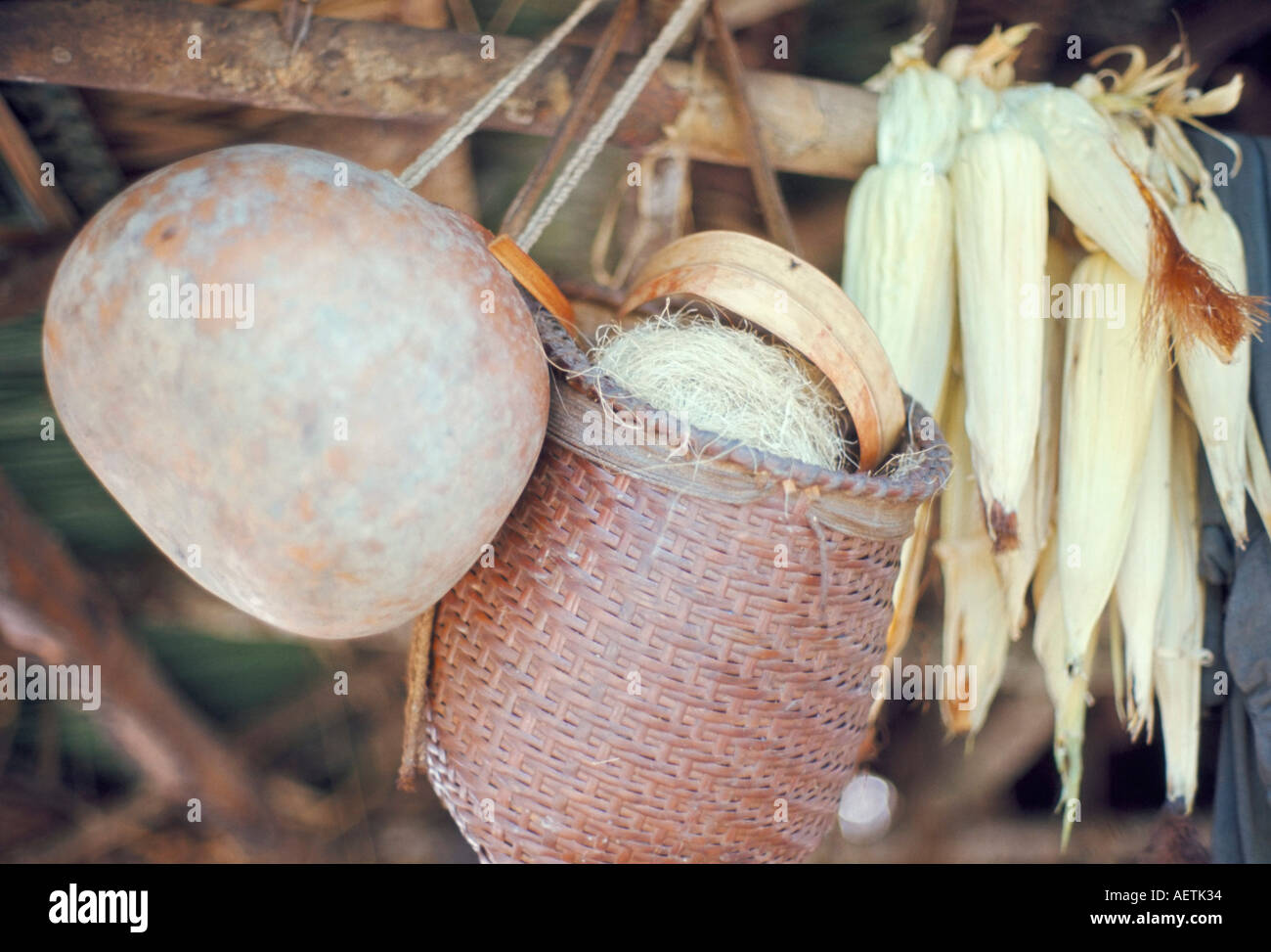 Maize and Indian baskets Brazil South America Stock Photo - Alamy