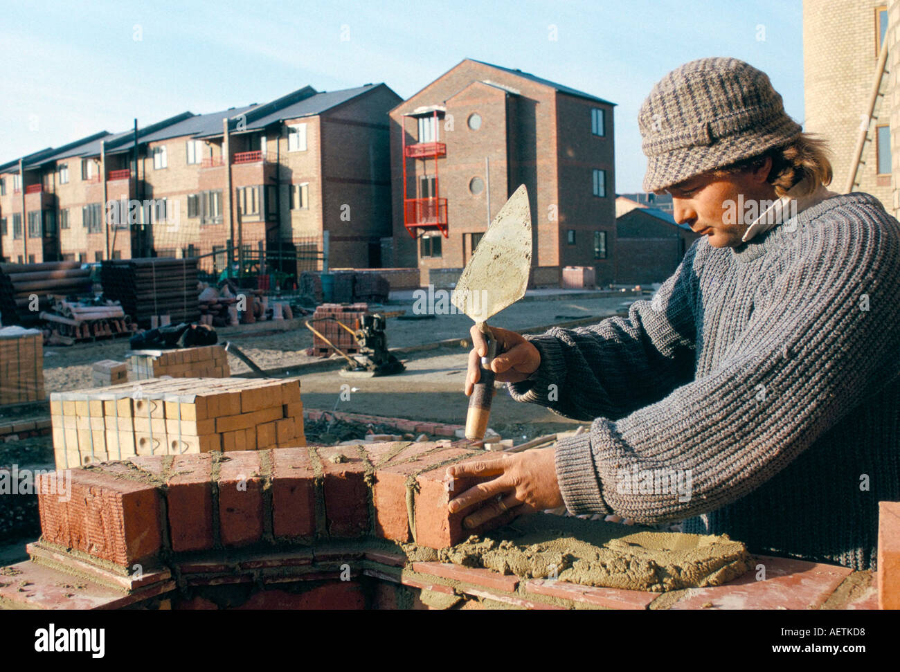 Brick laying young person hi-res stock photography and images - Alamy