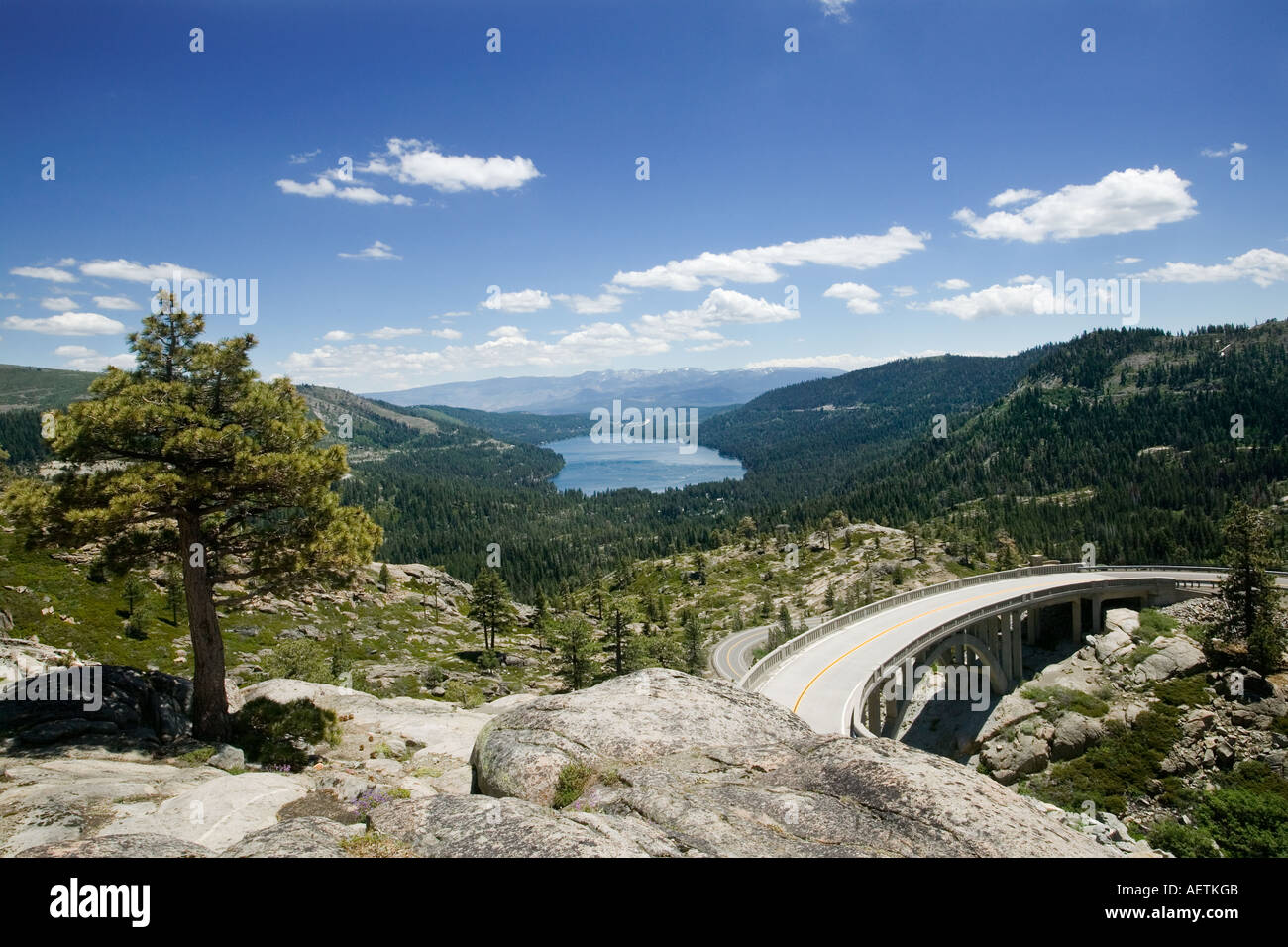 Historic Rainbow Bridge on Old Highway 40 with Donner Lake Truckee ...