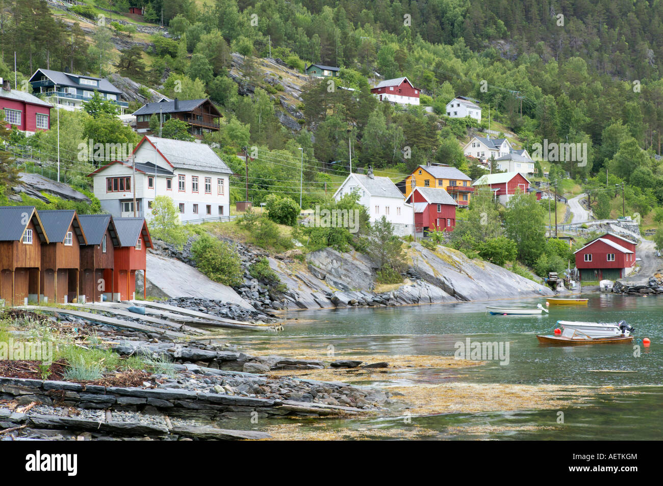 The village of Fjora on the Tafjord Nordal More og Romsdal Norway Stock ...