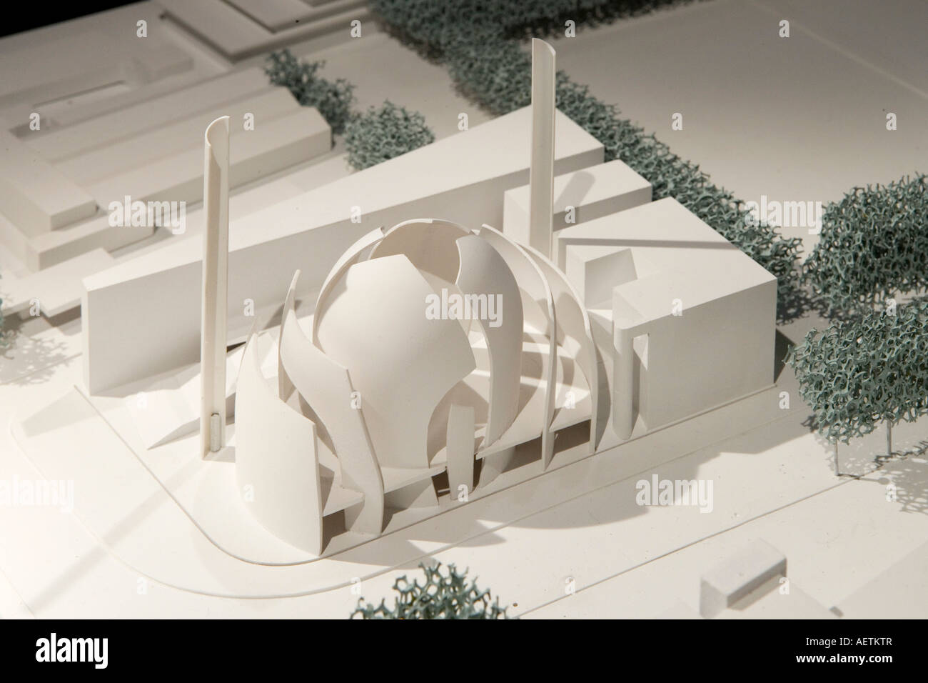 Model of the planned new central mosque in Cologne, Germany Stock Photo ...