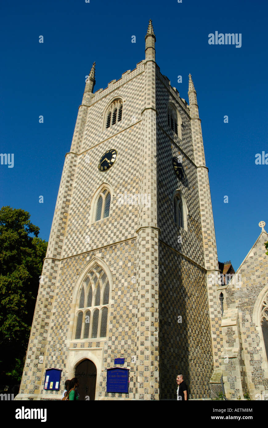 Reading Minster Church of St Mary the Virgin showing clock tower ...