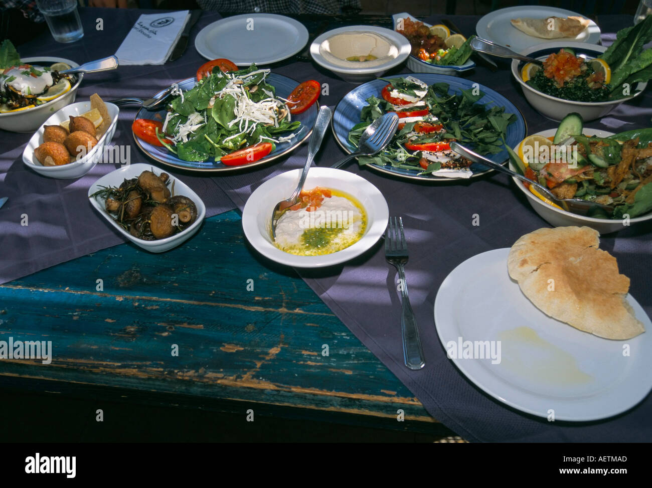 Food at the Haret Idoudna restaurant Madaba Jordan Middle East Stock ...