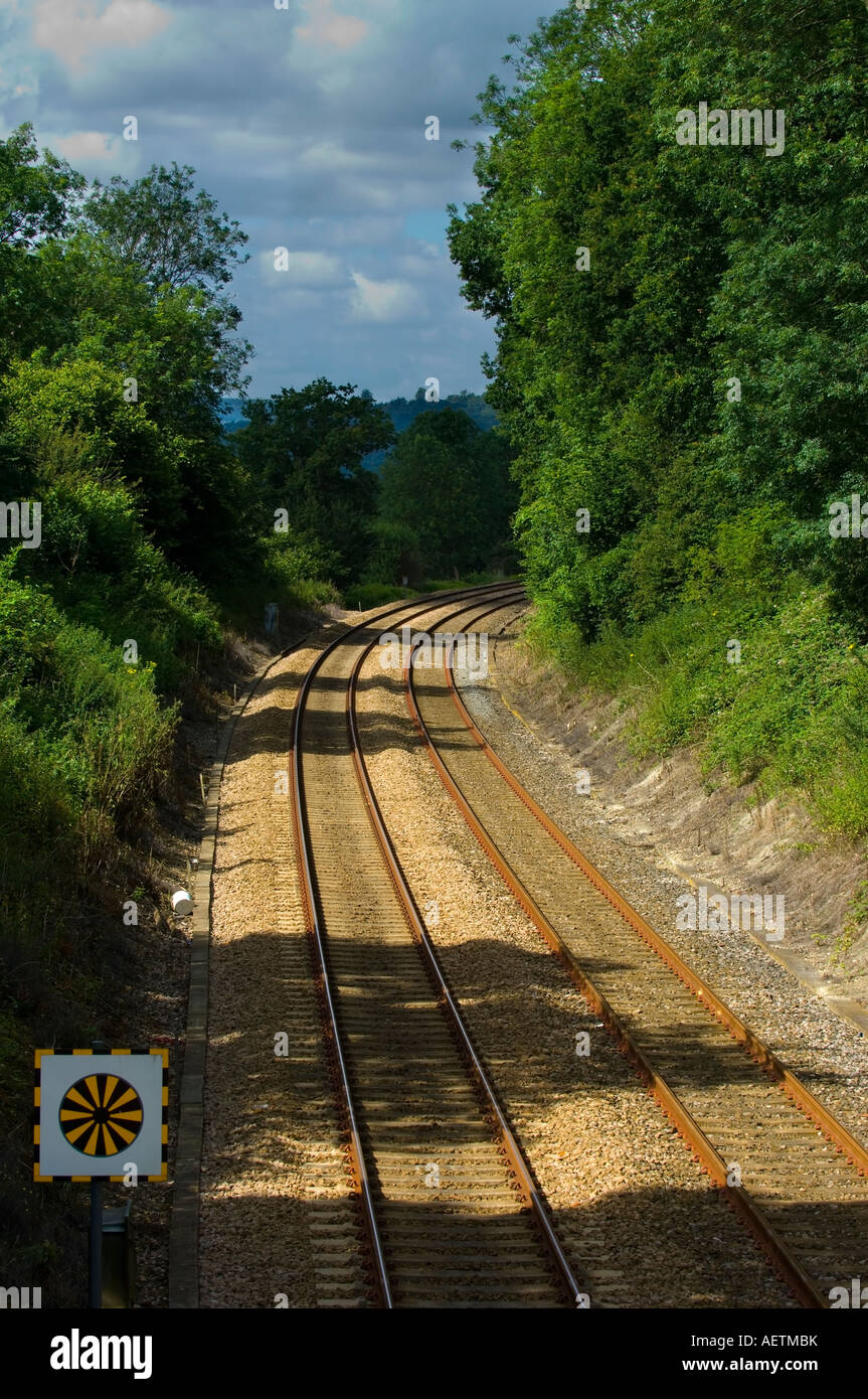 Railway track Surrey England UK Stock Photo - Alamy