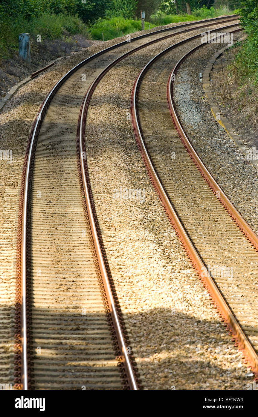 Railway track Surrey England UK Stock Photo - Alamy