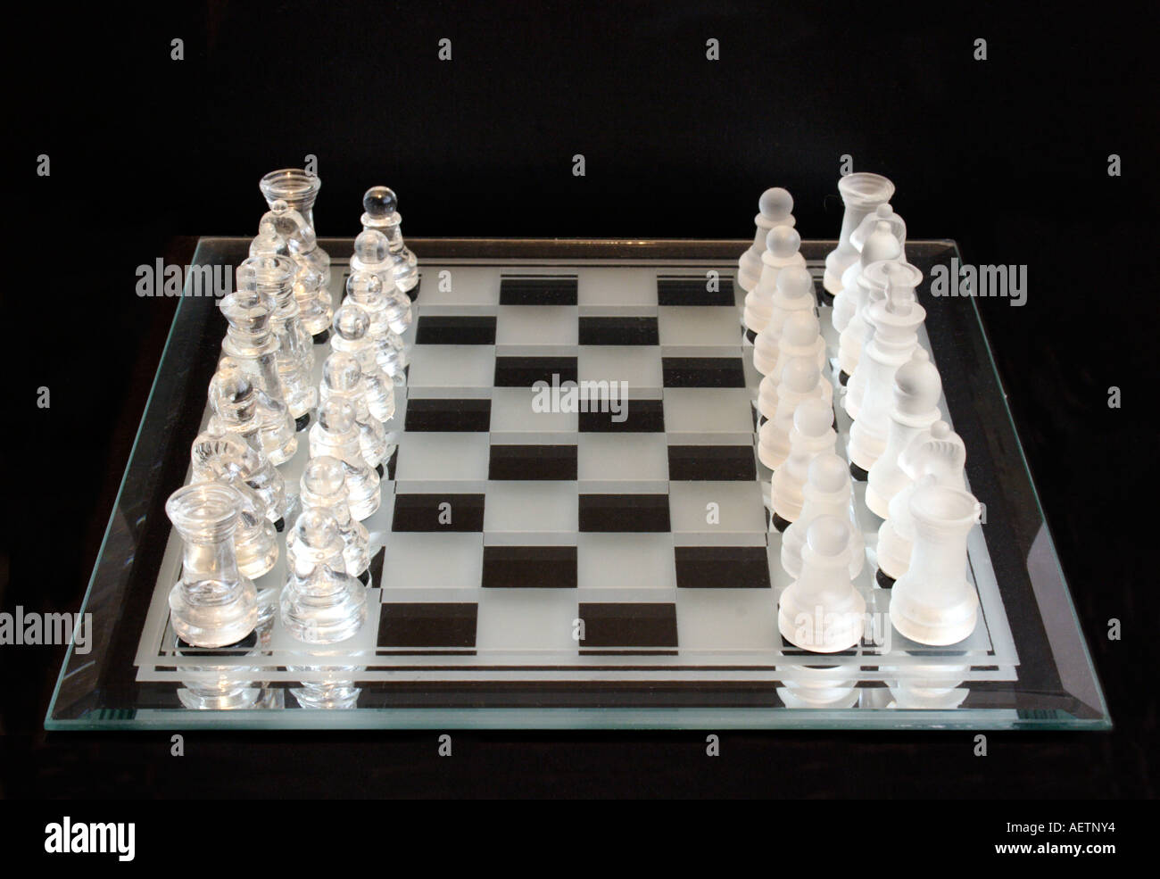 Glass chess board Stock Photo - Alamy