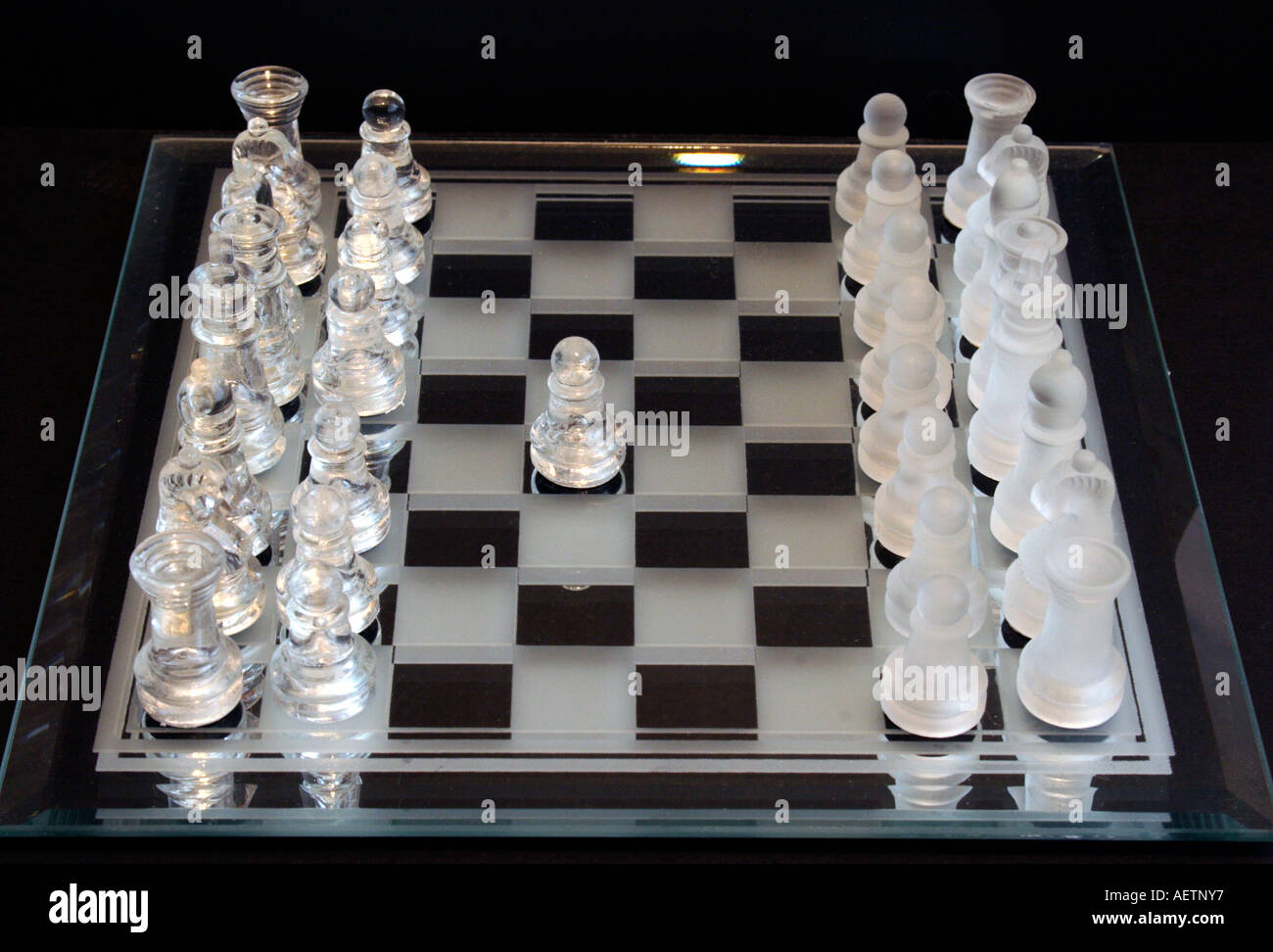 Glass chess board Stock Photo - Alamy