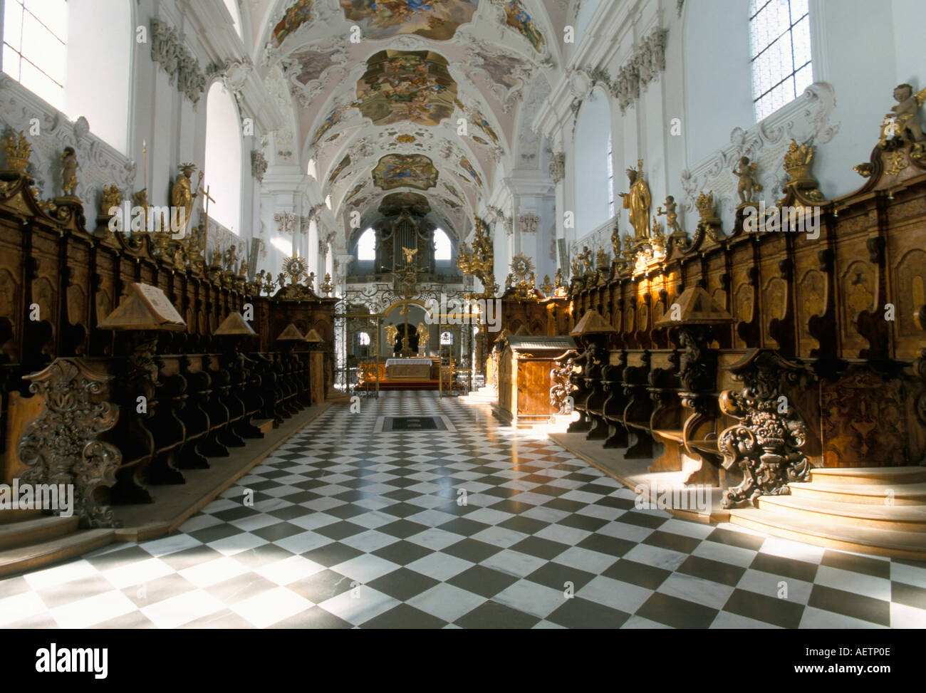 Interior Stift Stams Christian monastery Tyrol Austria Europe Stock ...