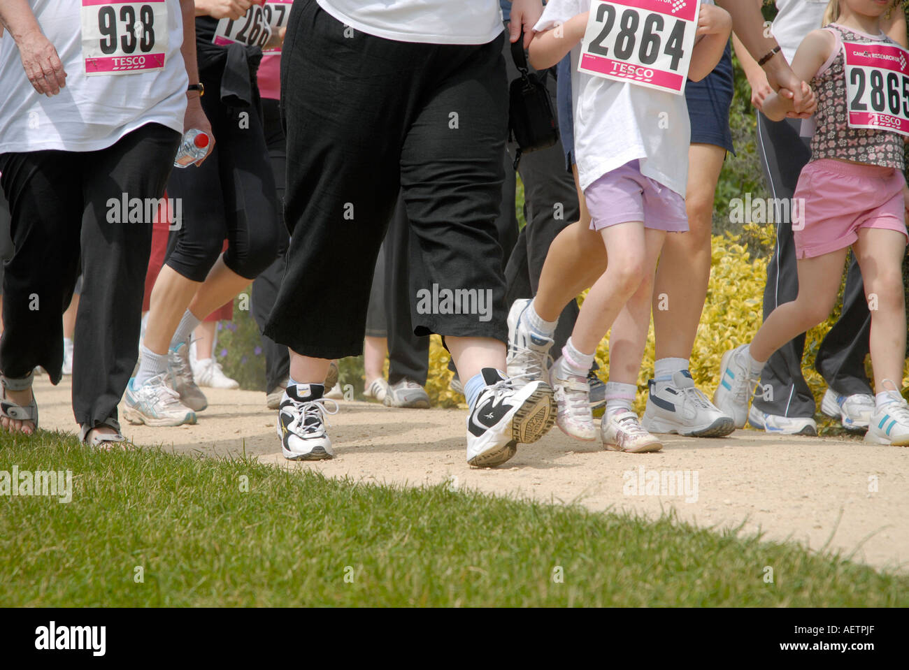 Girls and women running in the Cancer Research Race for Life in Oxford ...