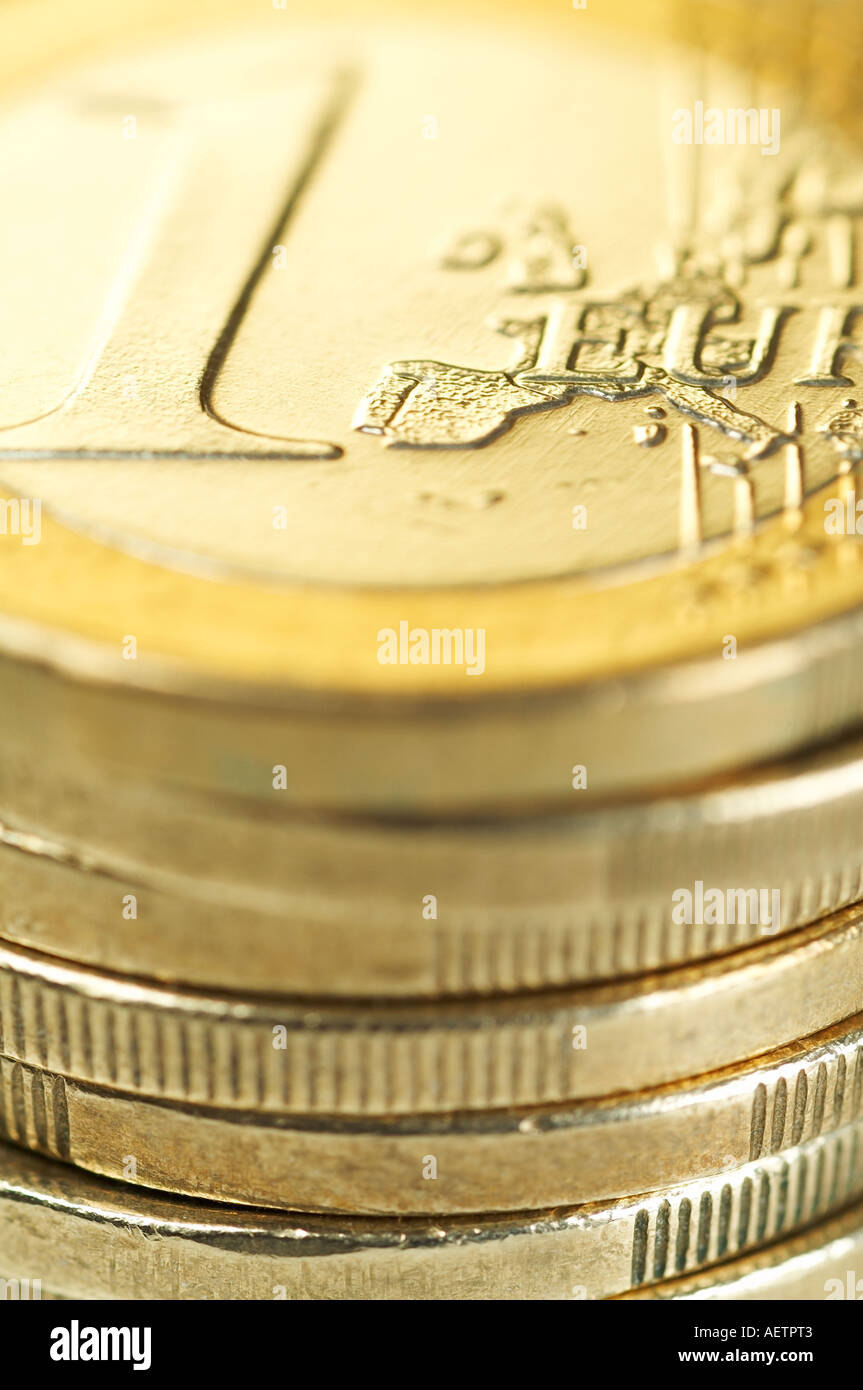 Stack of euros Stock Photo - Alamy
