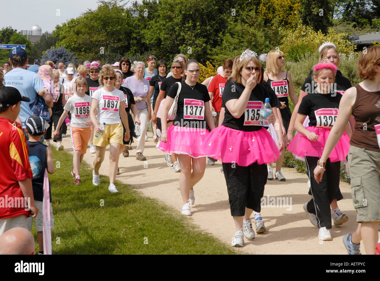 Girls and women running in the Cancer Research Race for Life in Oxford ...