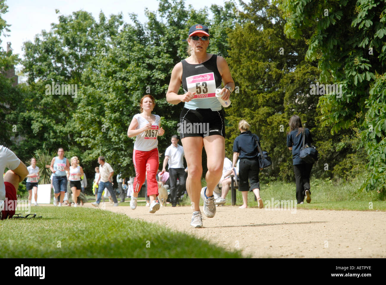 Girls and women running in the Cancer Research Race for Life in Oxford ...