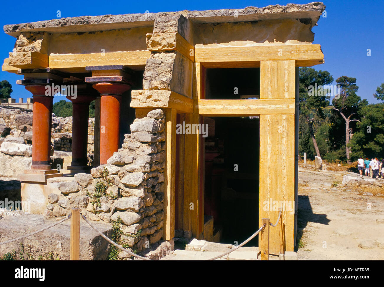 Palace ruins Minoan archaeological site of Knossos island of Crete ...