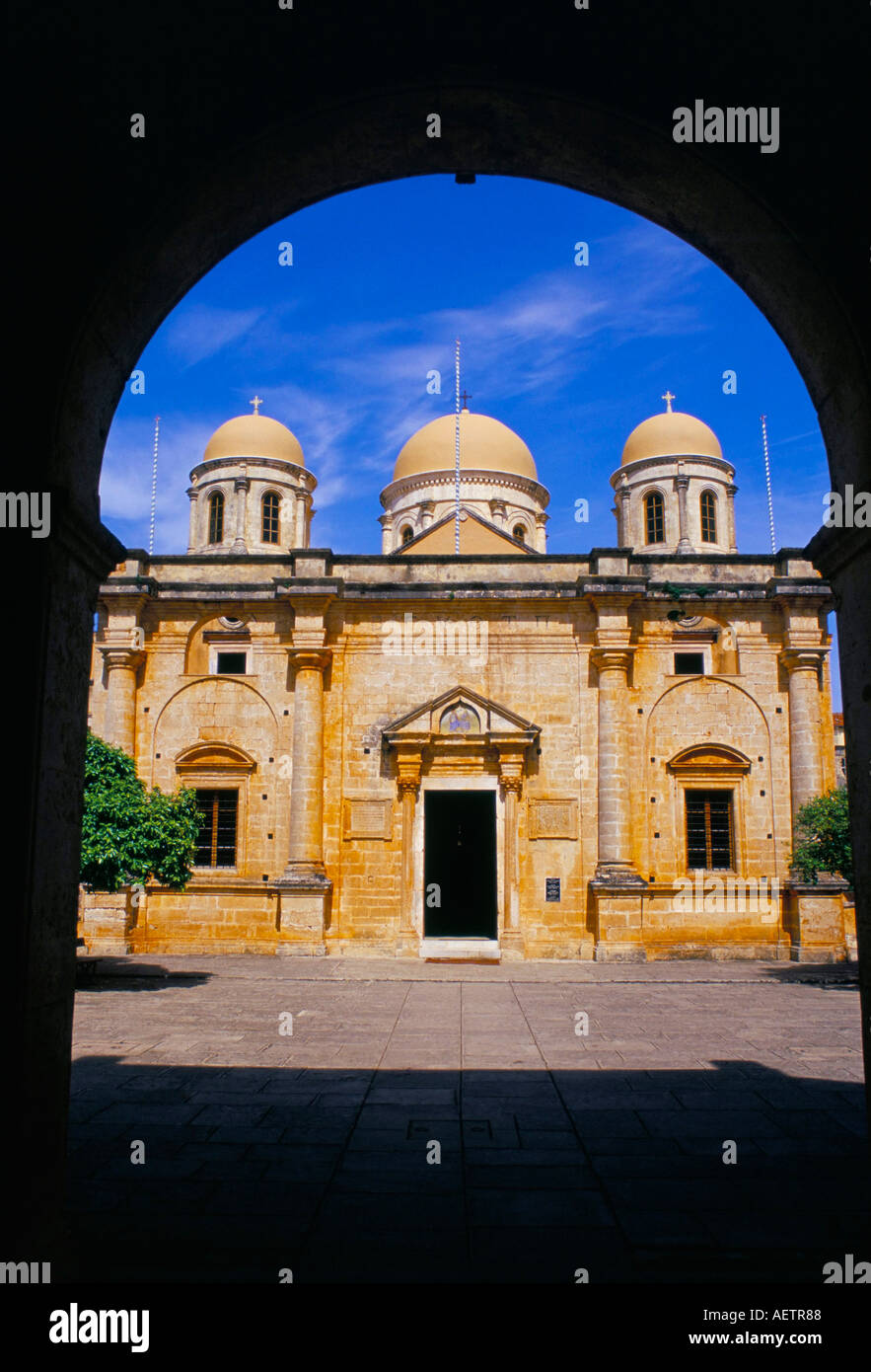 Facade of the 17th century Venetian built Christian monastery of Mono ...