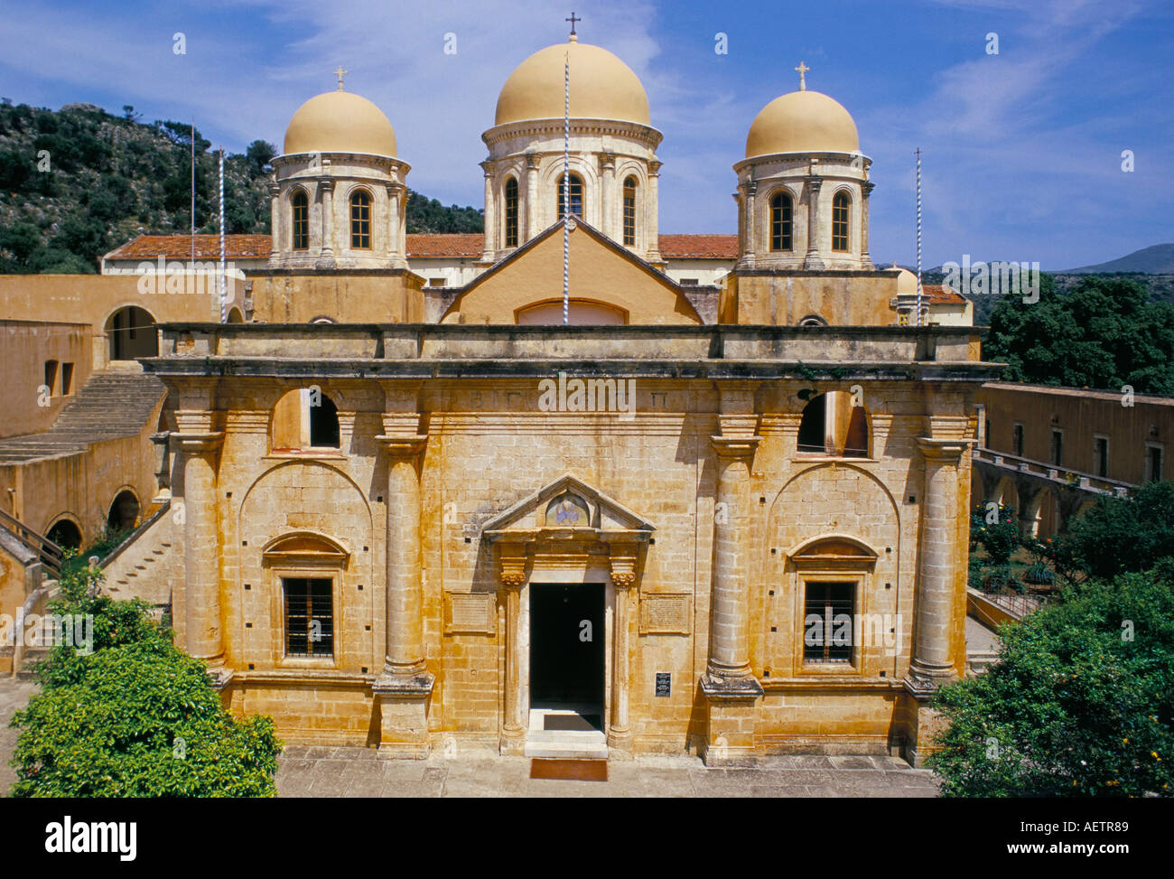 Facade of the 17th century Venetian built Christian monastery of Mono ...