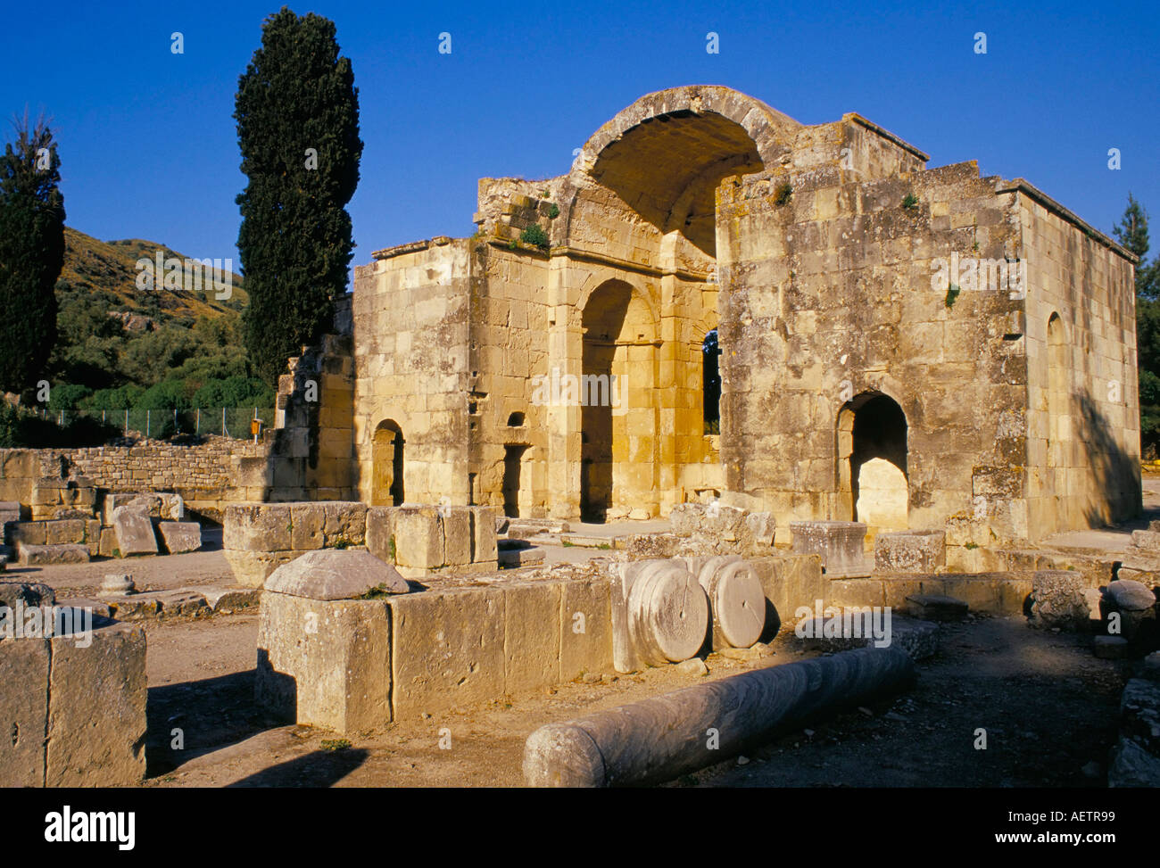The 6th century Agio Tito Byzantine basilica at Gortyn Gortyn island of ...